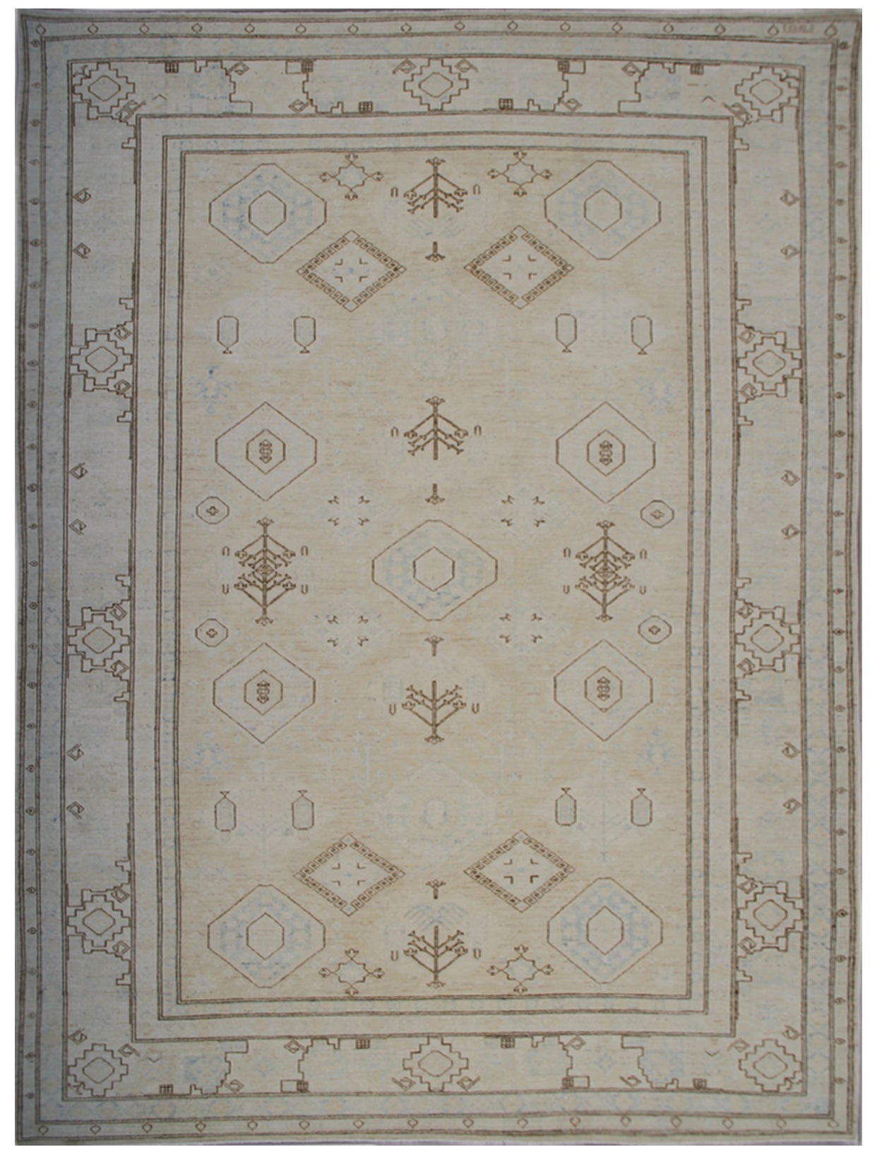 11'x8' Caucasian Geometric Rug | Ariana Hazara Wool Rug – Ariana Rugs