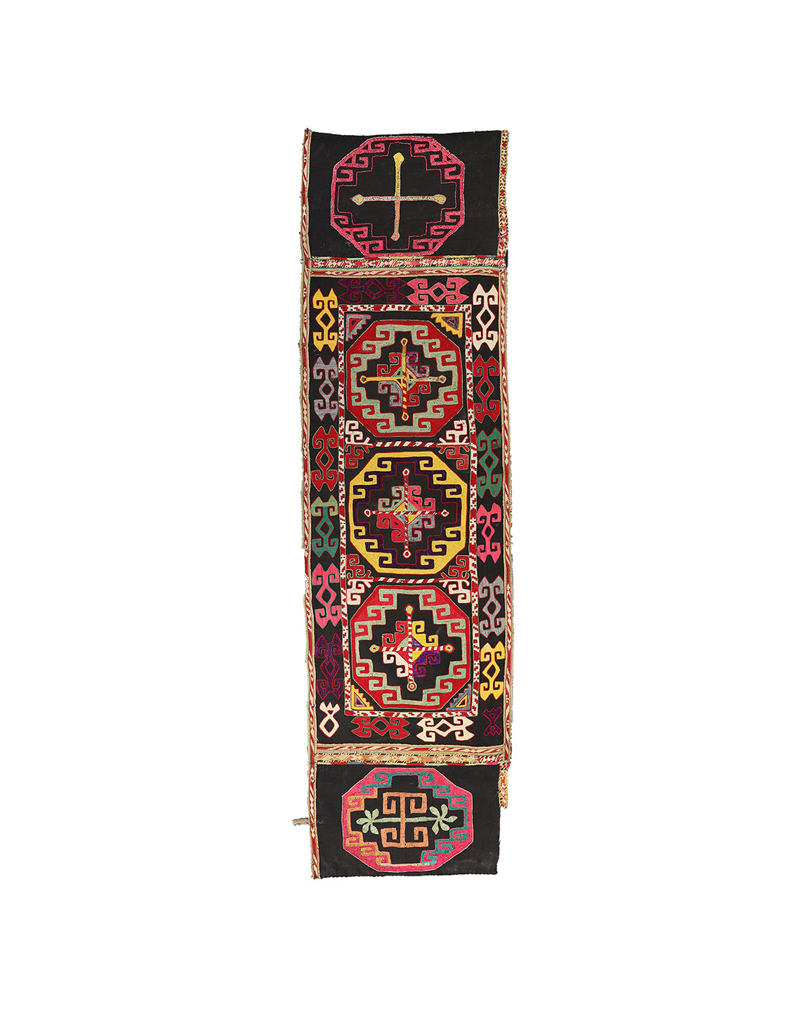 1'5"x5' Vintage Afghan Uzbek Tent Yurt Hand Embroidered Decorative Wal ...