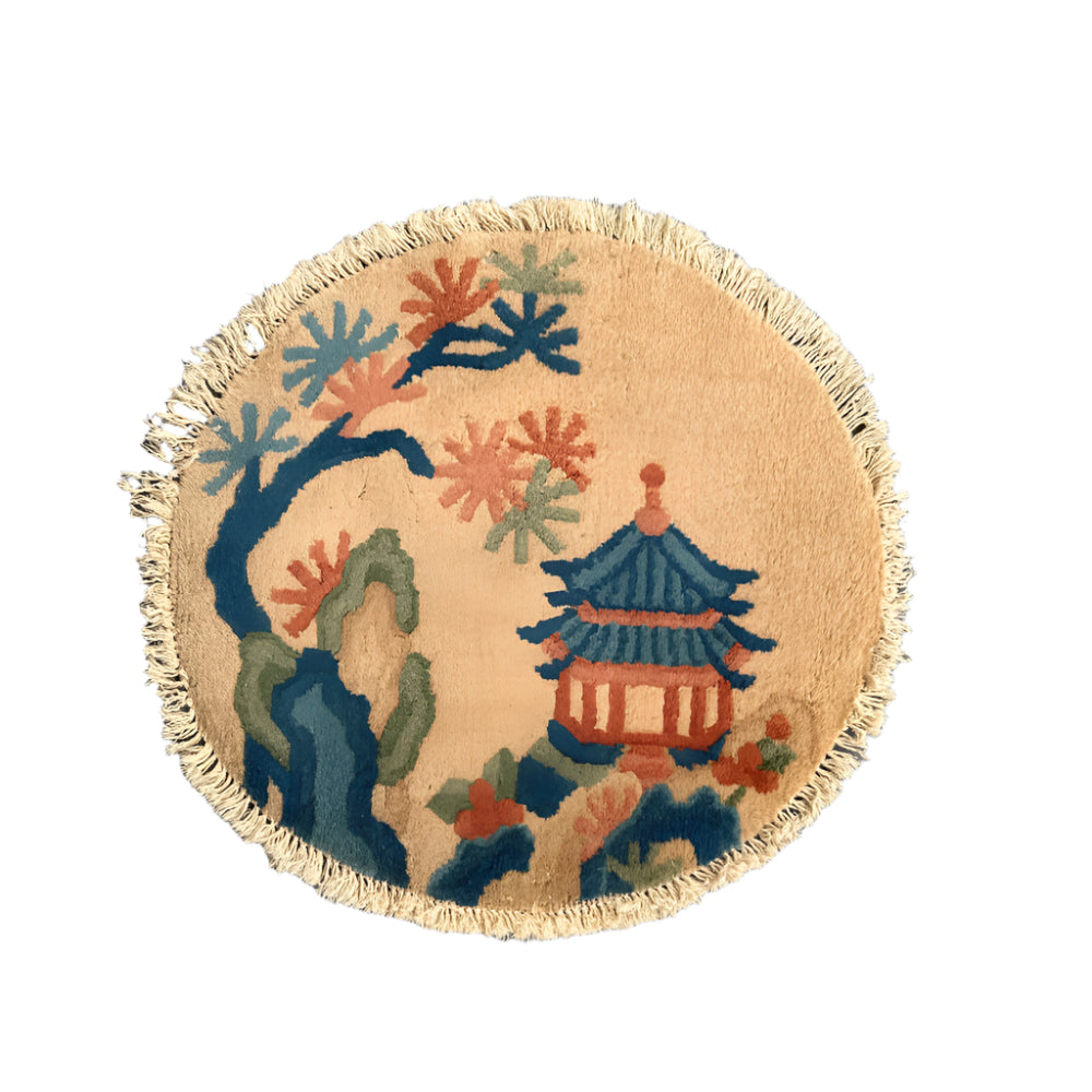 18"x18" Small Round Vintage Art Deco Area Rug – Ariana Rugs