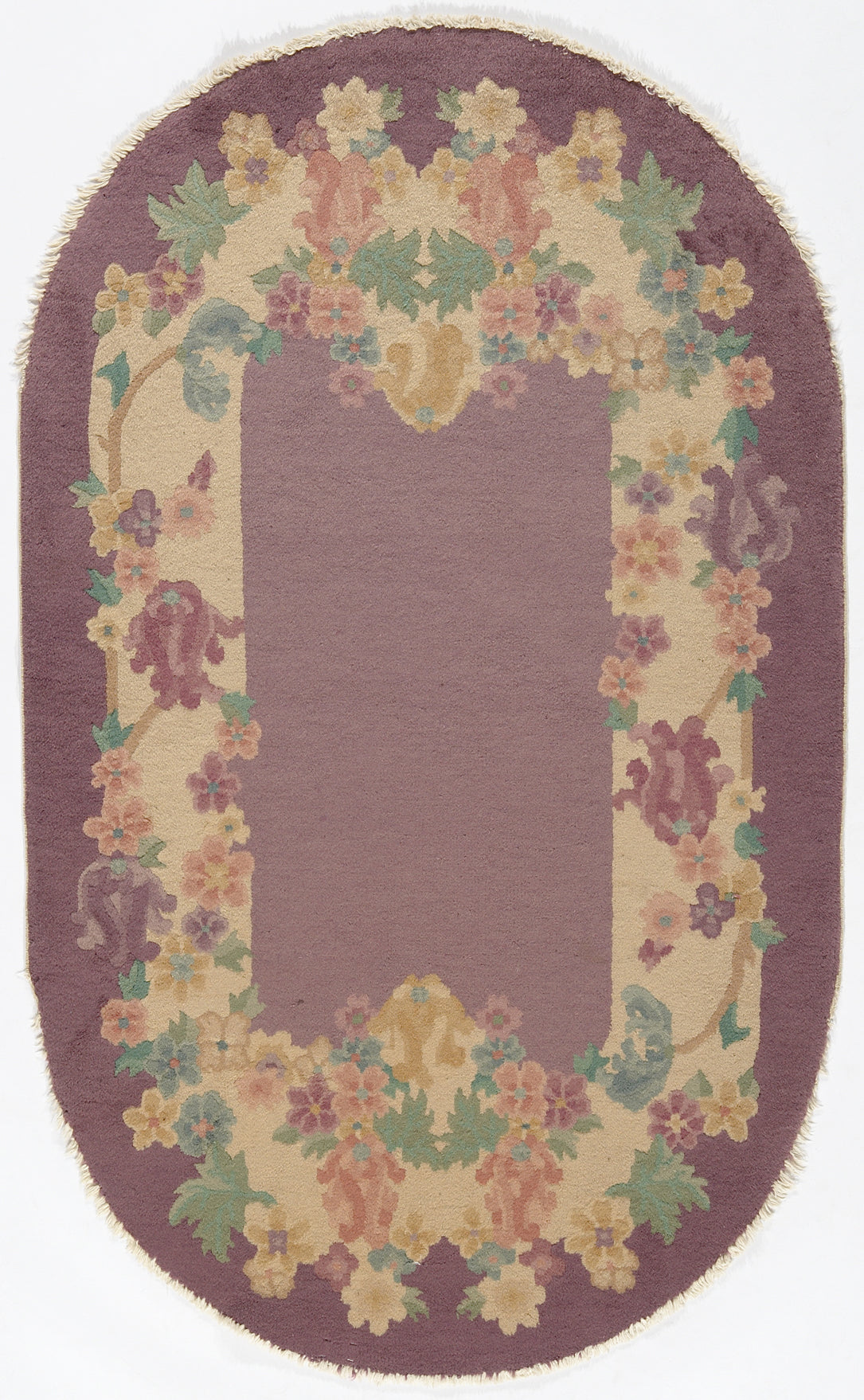 3'x5' Small Oval Rug | Vintage Chinese Art Deco Rug – Ariana Rugs