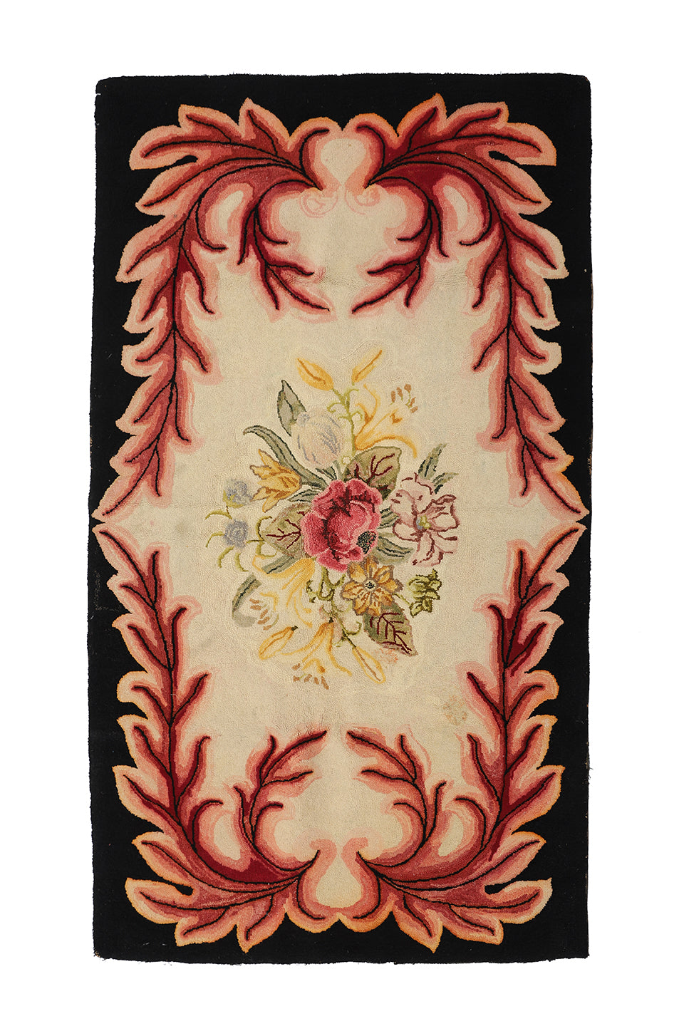 3'x5' Vintage Hand Hooked Rug | Aubusson Design – Ariana Rugs