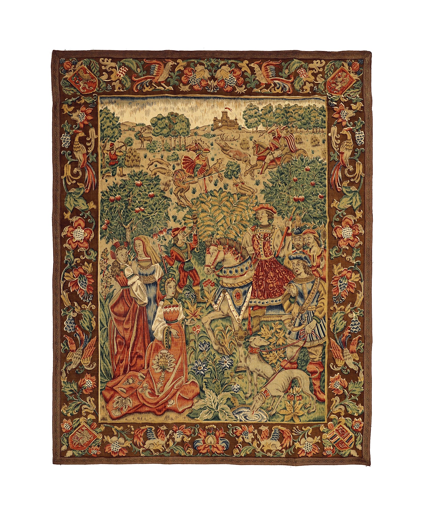 4'x5' Late 19th Century European Block-Painted Tapestry | Fine Wall Ha ...