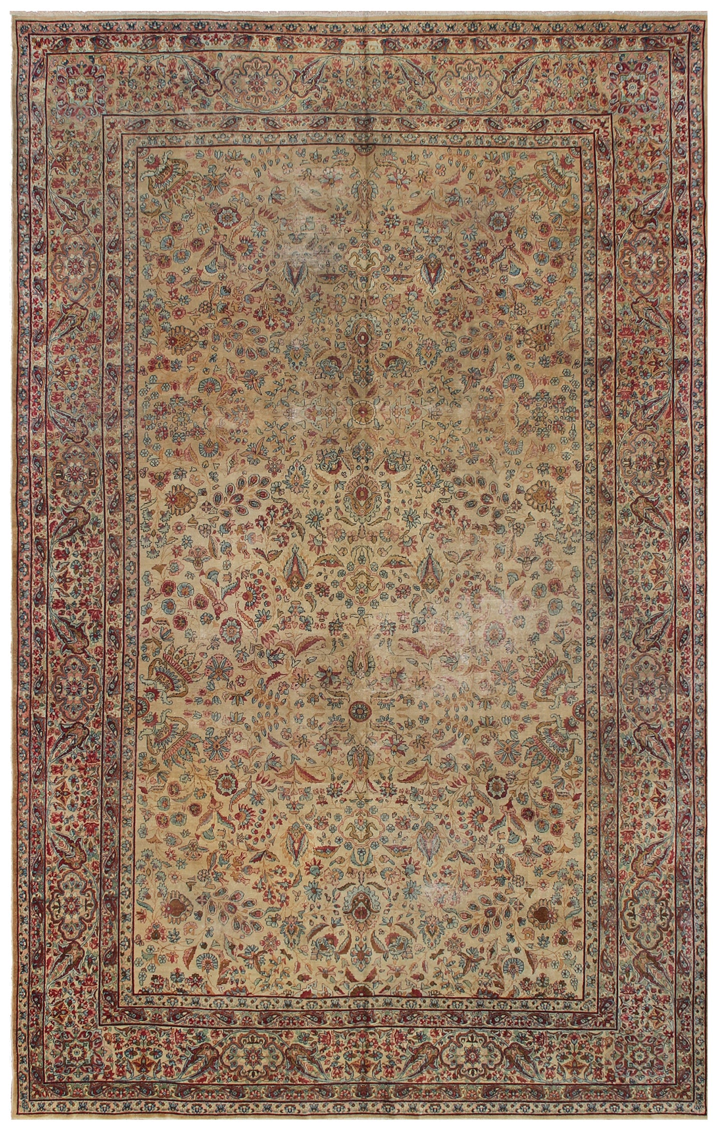 10'x16' Large Antique Persian Kerman Rug | Floral Design Rug – Ariana Rugs