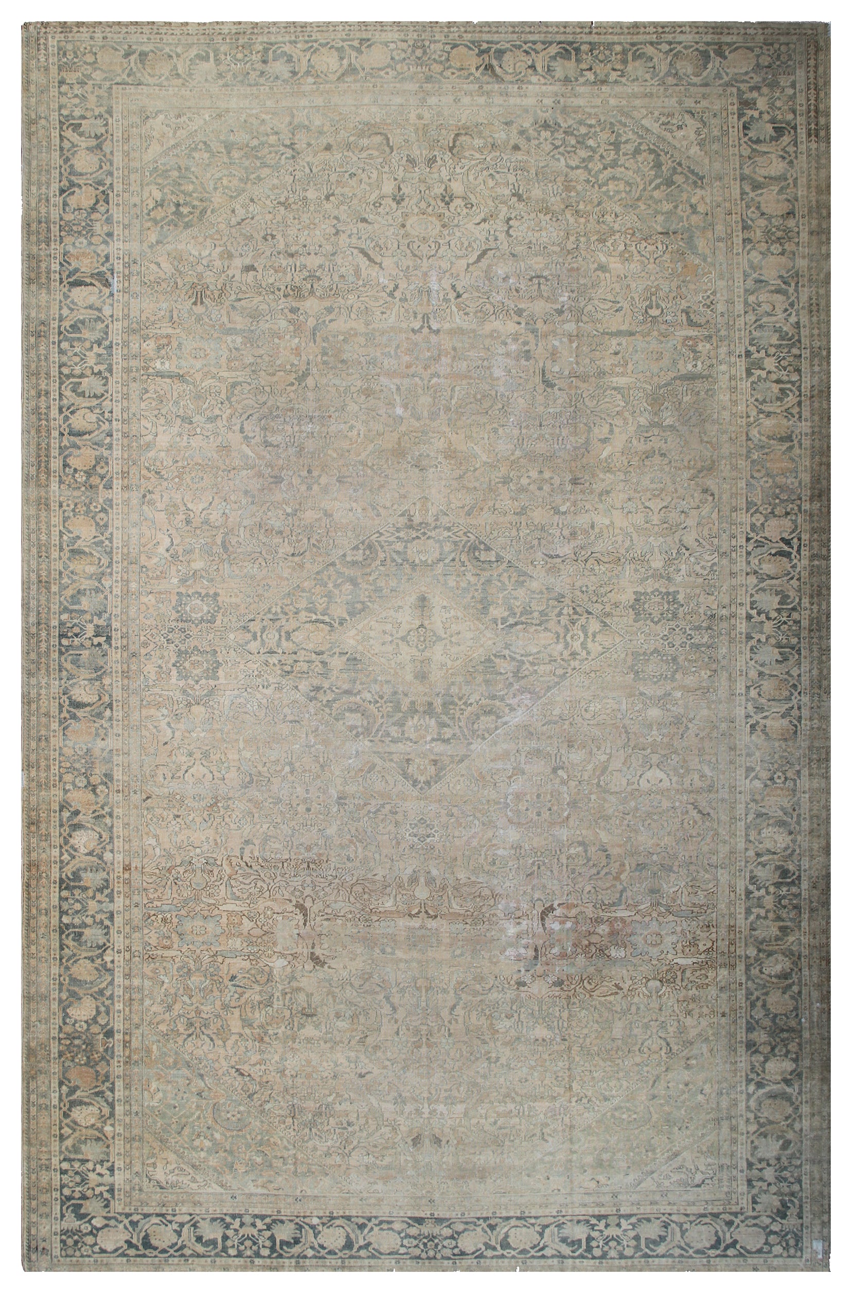 11'x18' Antique Persian Mahal Rug | Soft Color Large Area Rug – Ariana Rugs