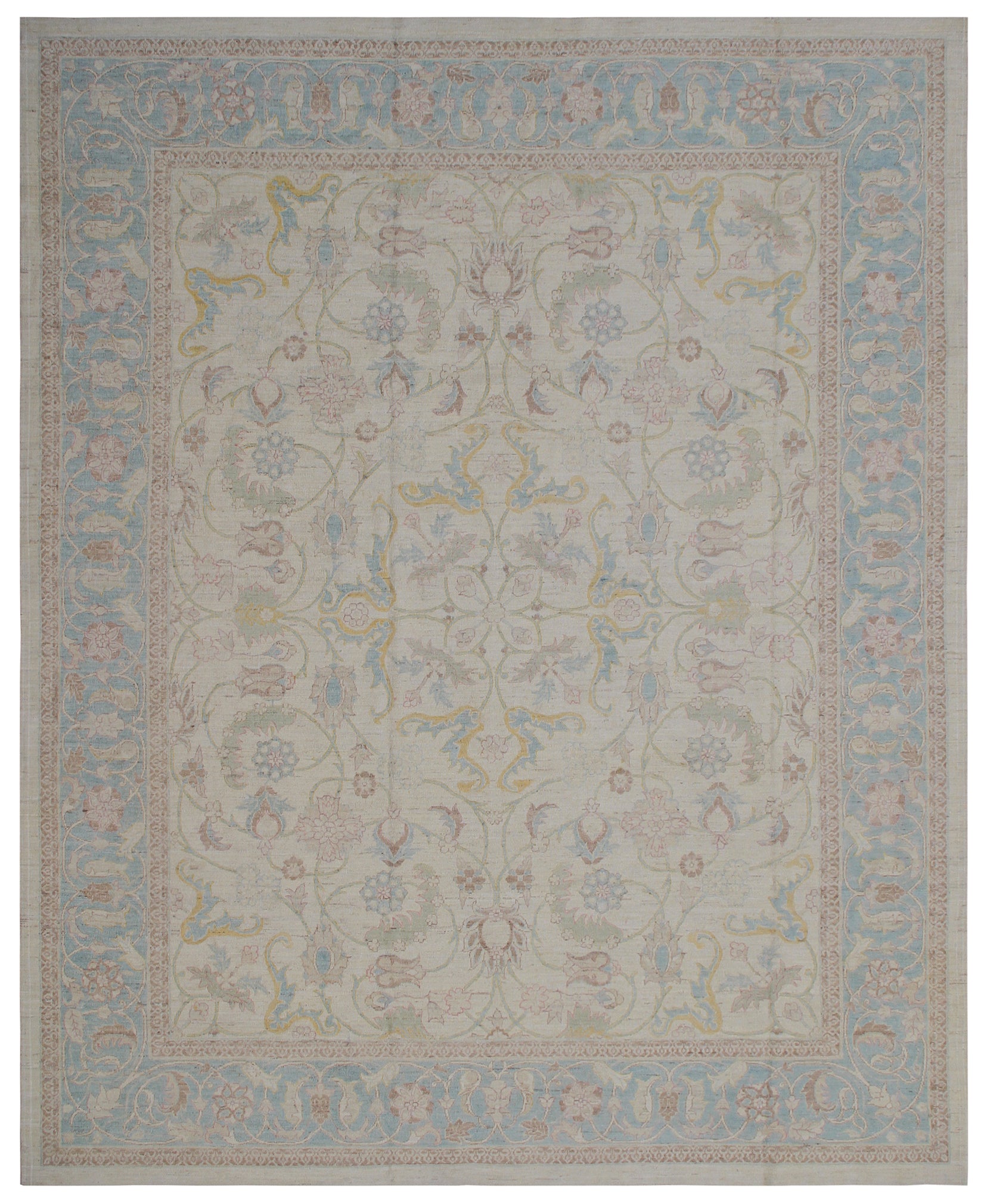8'x10' Polonaise Design Ariana Luxury Hand-Knotted Silk and Wool Area ...