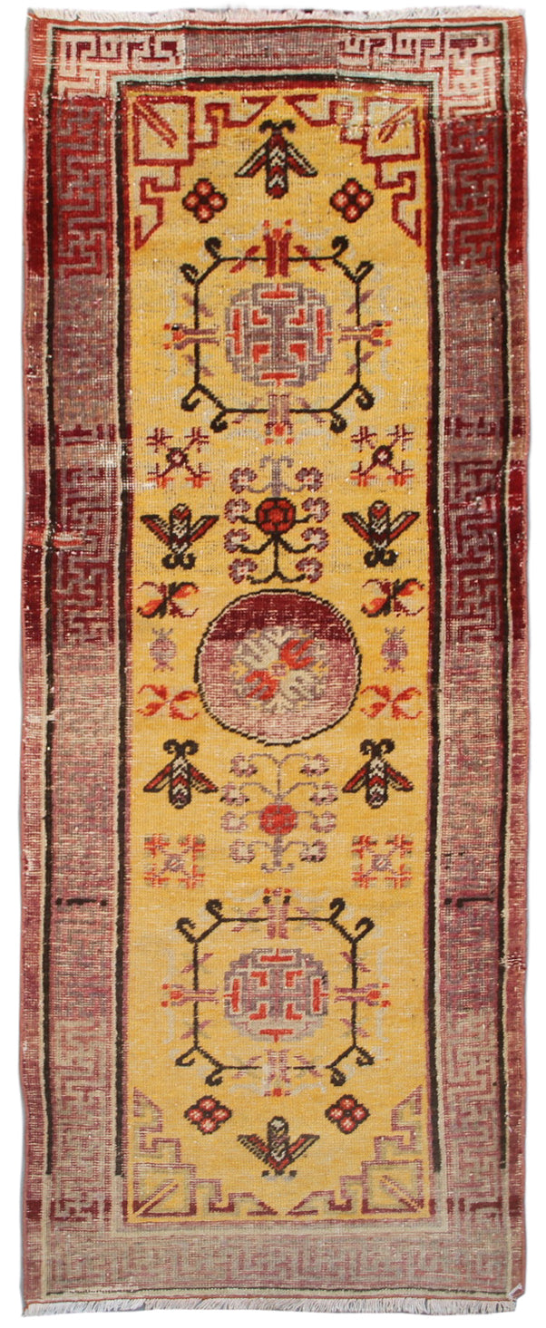 2'x7' Small Antique Rug | Golden-Yellow | Antique Samarkand – Ariana Rugs