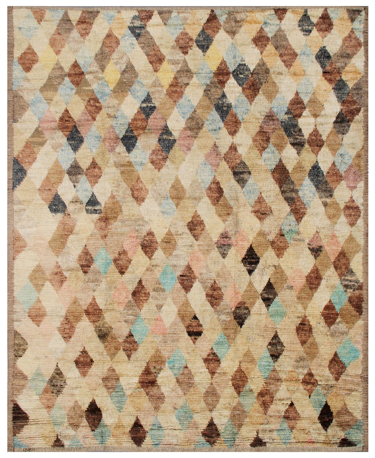 9'x11' Multi Color Geometric Diamond Pattern| Shaggy Ariana Barchi Rug ...