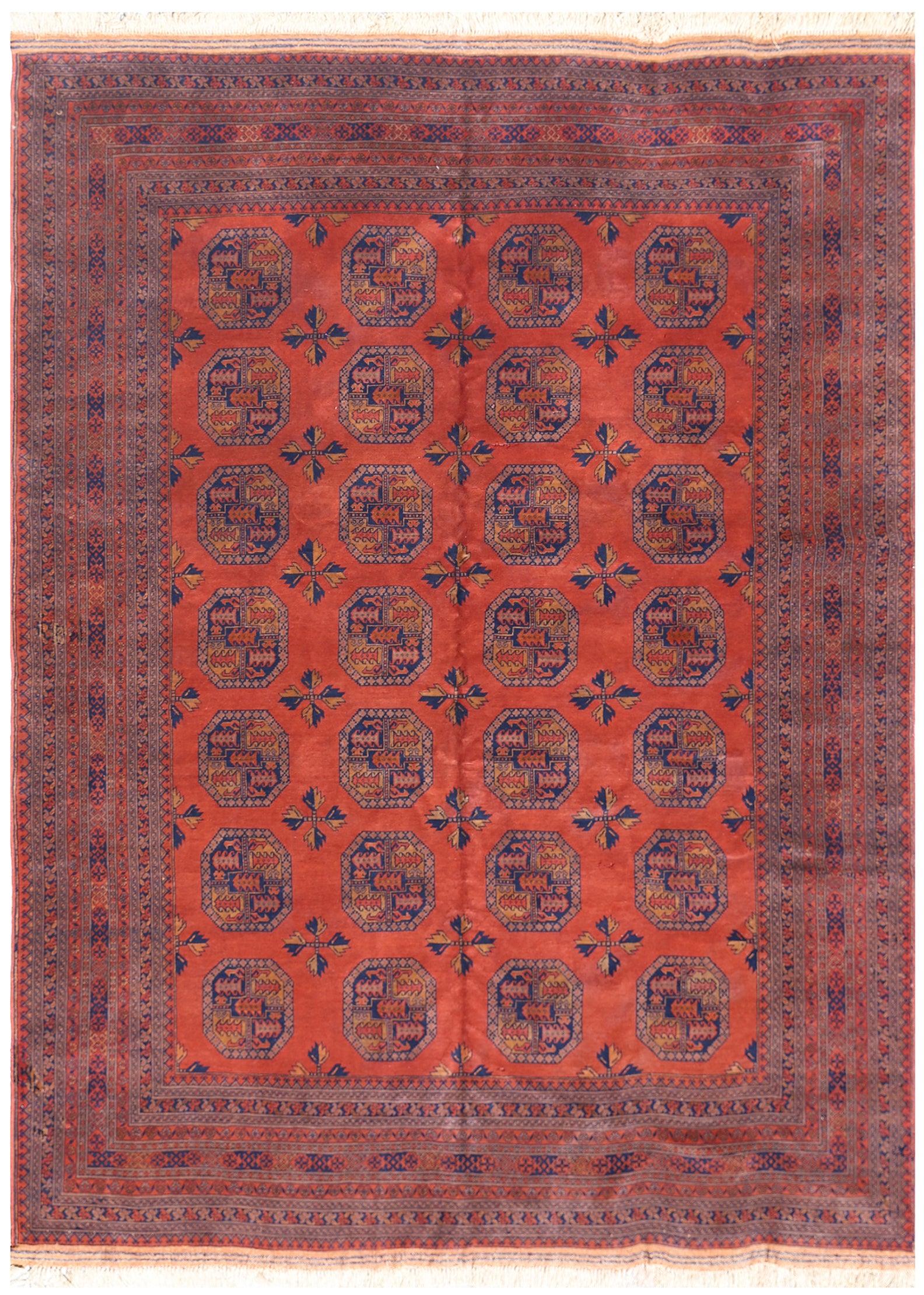 9'x12' Vintage Afghan Rug |Elephant-Foot Design Afghan Rug – Ariana Rugs